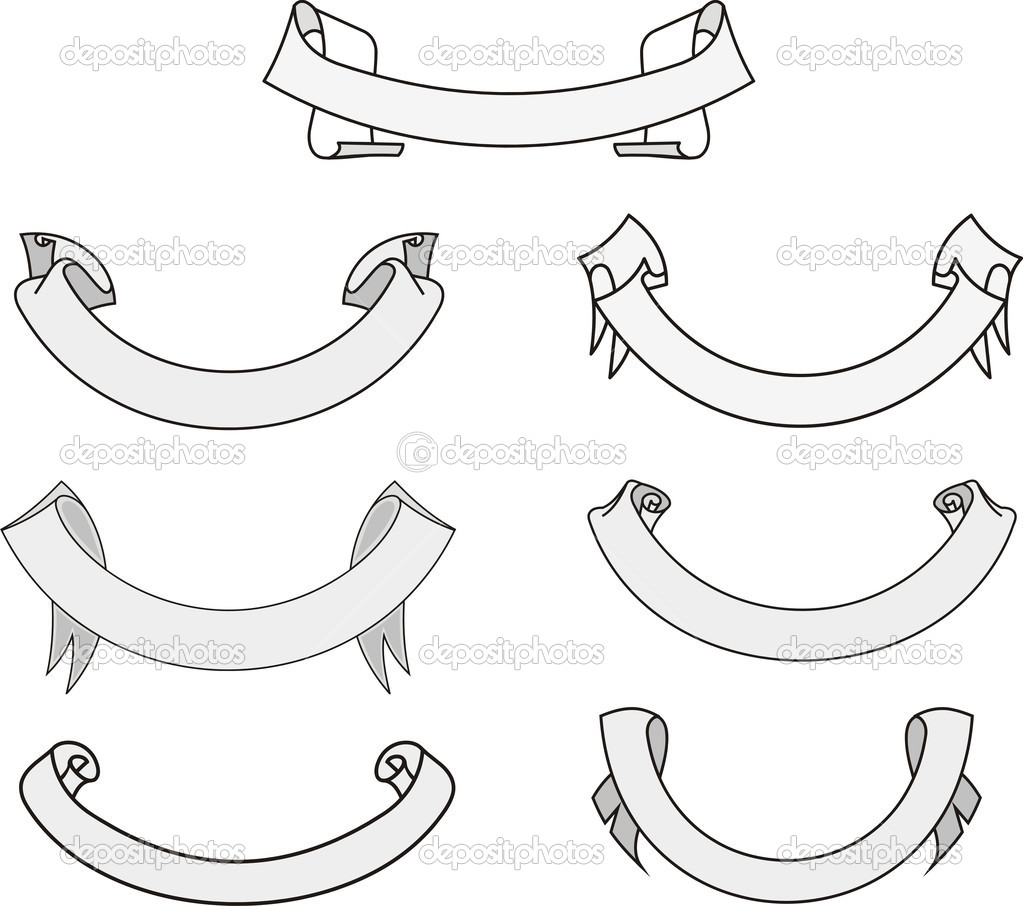 Set of heraldic motto ribons Stock Vector by ©rorius 43740483