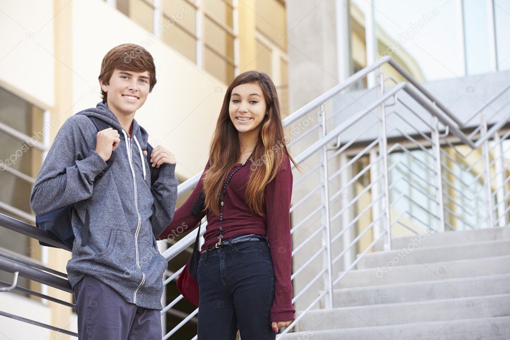 Two High School Students Standing — Stock Photo © monkeybusiness #48461239