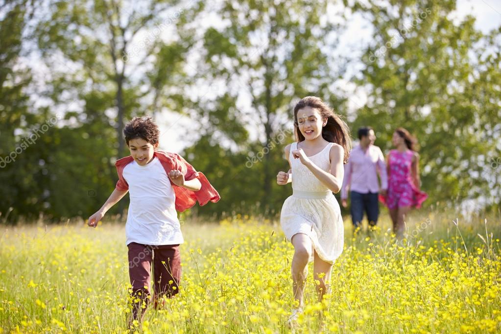 Hispanic Family Walking