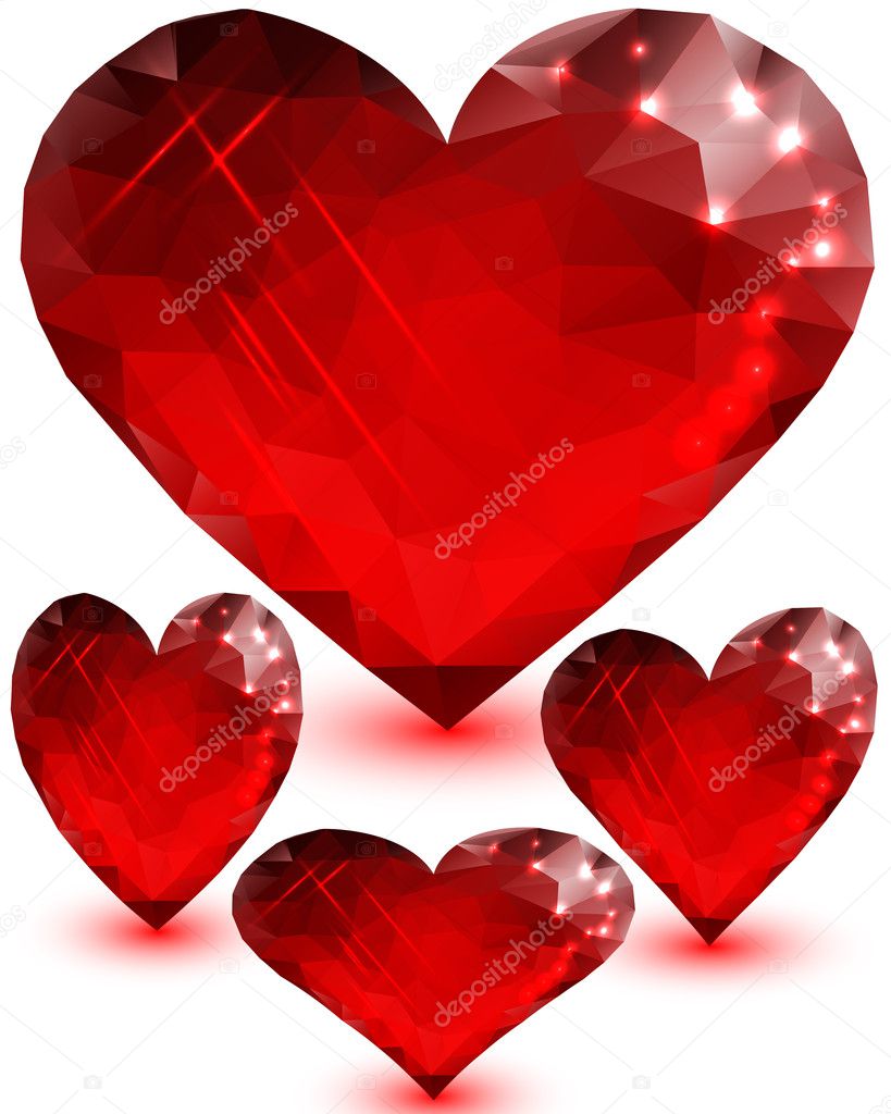 Set of glass sparkling hearts Stock Vector Image by ©Evgen79 #22264787