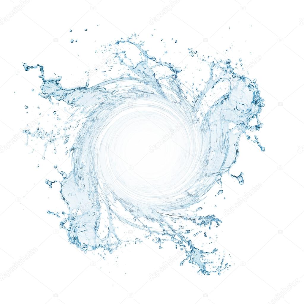 Blue swirling water splash isolated on white background Stock Photo by ...