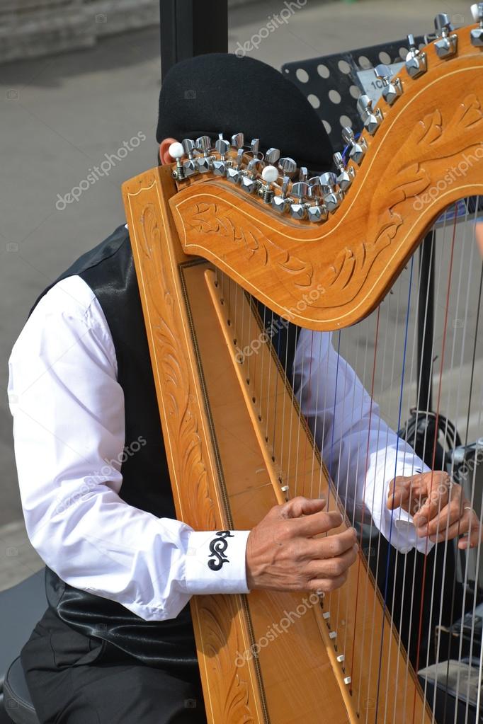 Carved Celtic Harp