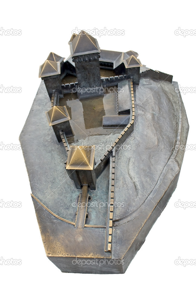 Bronze model of the castle isolated on white — Stock Photo © gavran333 ...