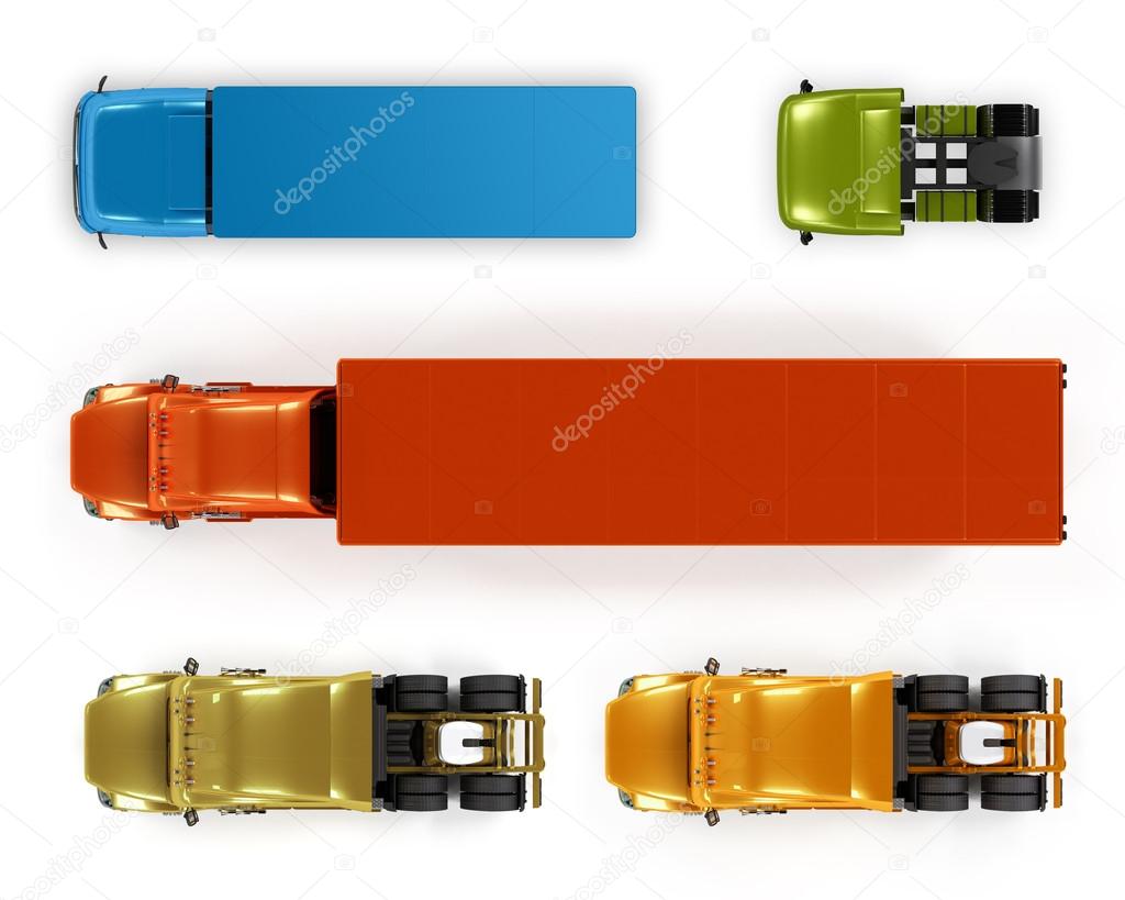Top view trucks isolated on white — Stock Photo © kesamasek #22080269