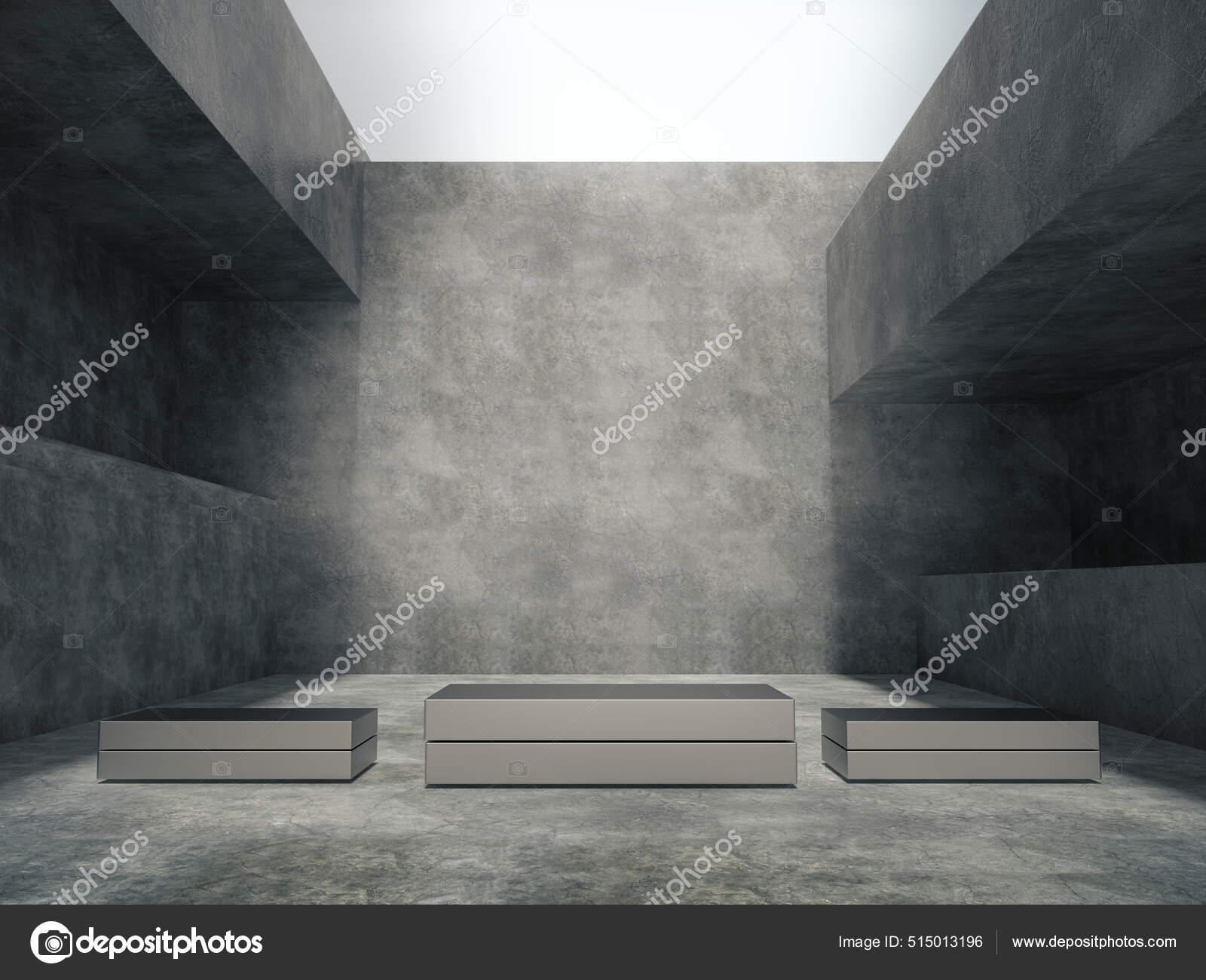 Metal Pedestal Display Platform Design Blank Product Stand Raw Concrete ...