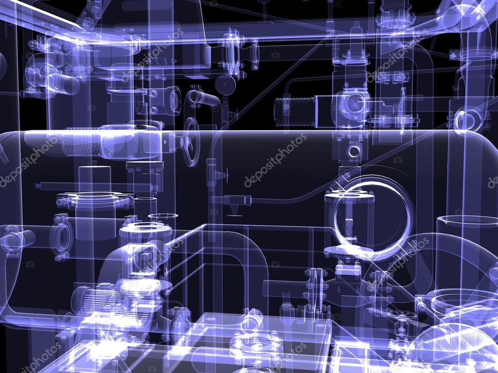 Industrial equipment. X-Ray render — Stock Photo © cherezoff #29801483