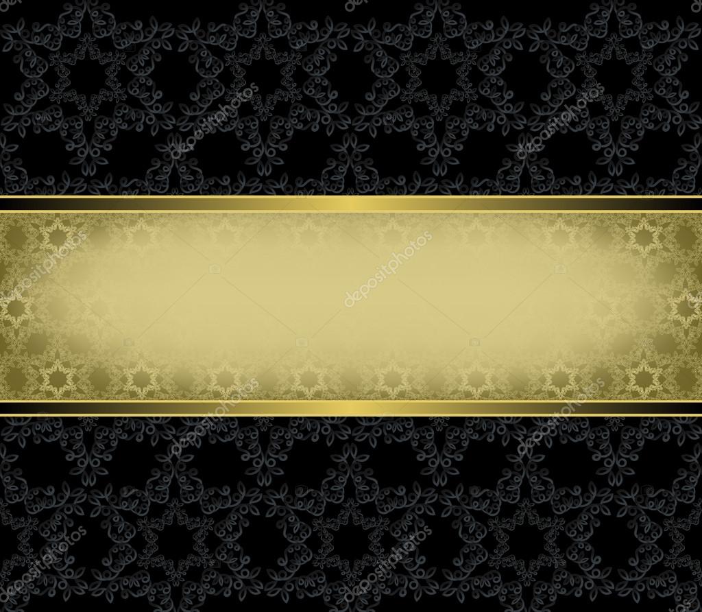 Gold rectangular frame on a black background Stock Vector Image by ...