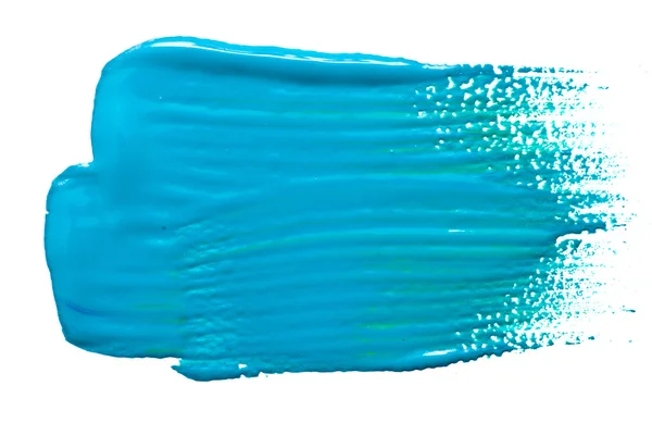 Blue stroke of the paint brush isolated on white — Stock Photo ...