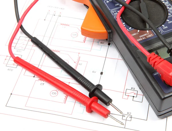 Digital multimeter and electronic circuitry Stock Photo by ©bvb1981 ...