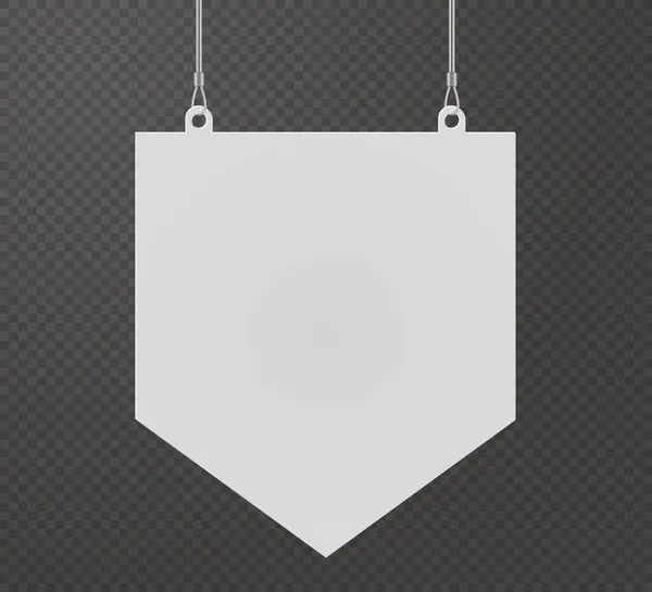 Rectangular dangler hanging from ceiling realistic mockup on ...