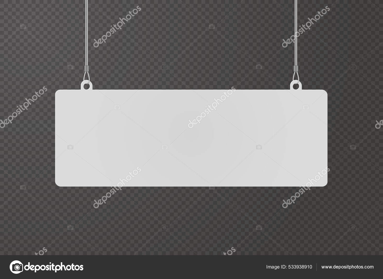 Rectangular dangler hanging from ceiling realistic mockup on ...