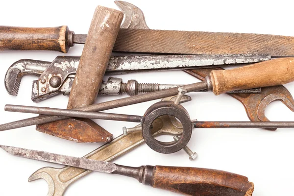 Old metal work hand tools with rust on white Stock Photo by ©sytnik ...