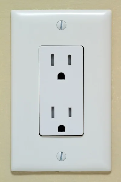 North American white electric wall outlet receptacle Stock Photo by ...