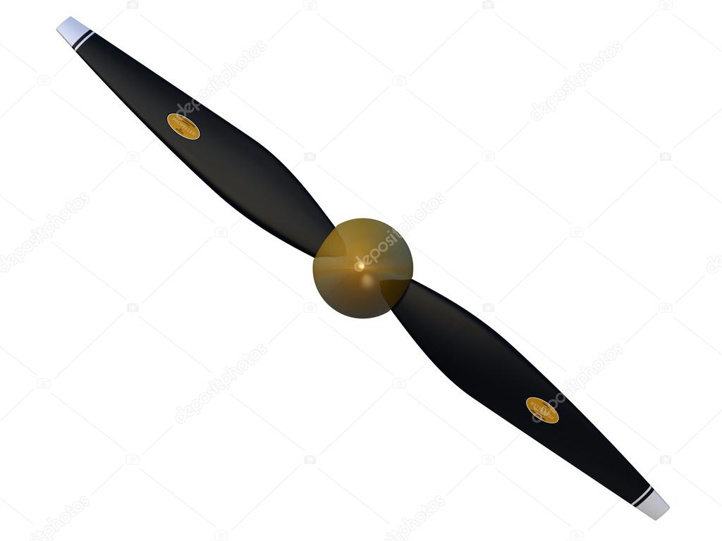 Two-bladed vintage metallic aircraft propeller Stock Photo by ...