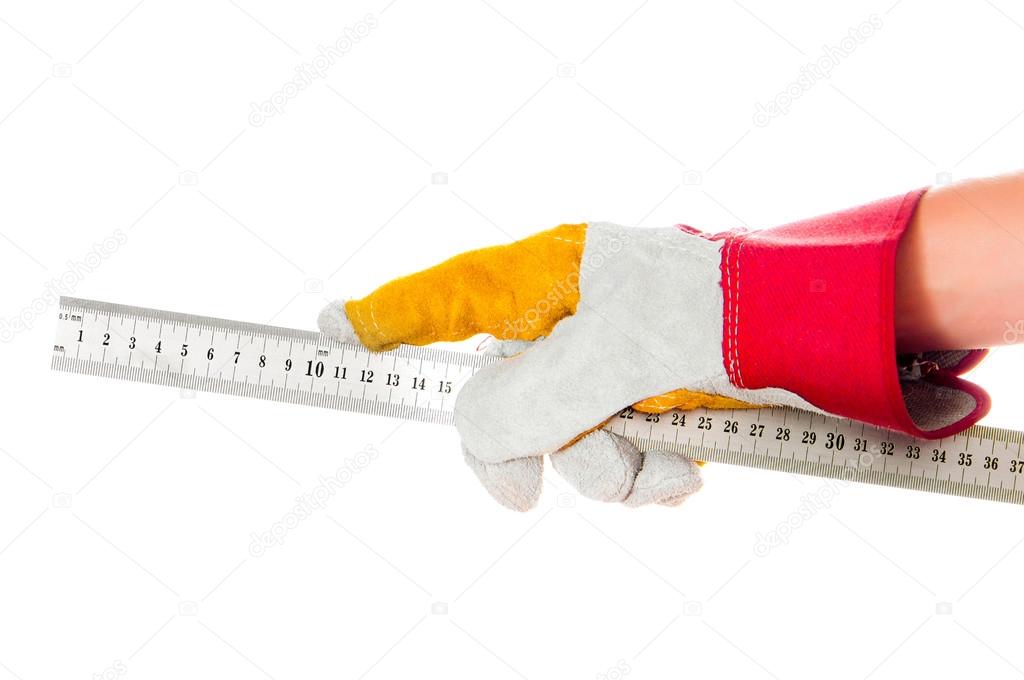 Gloved hand with ruler Stock Photo by ©GekaSkr 13712203