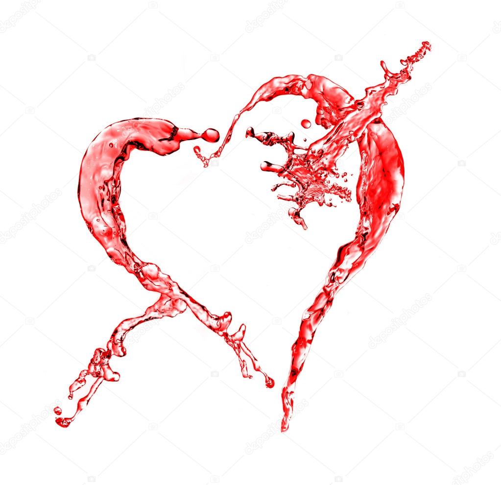 Red water splash heart shape Stock Photo by ©GekaSkr 23556599