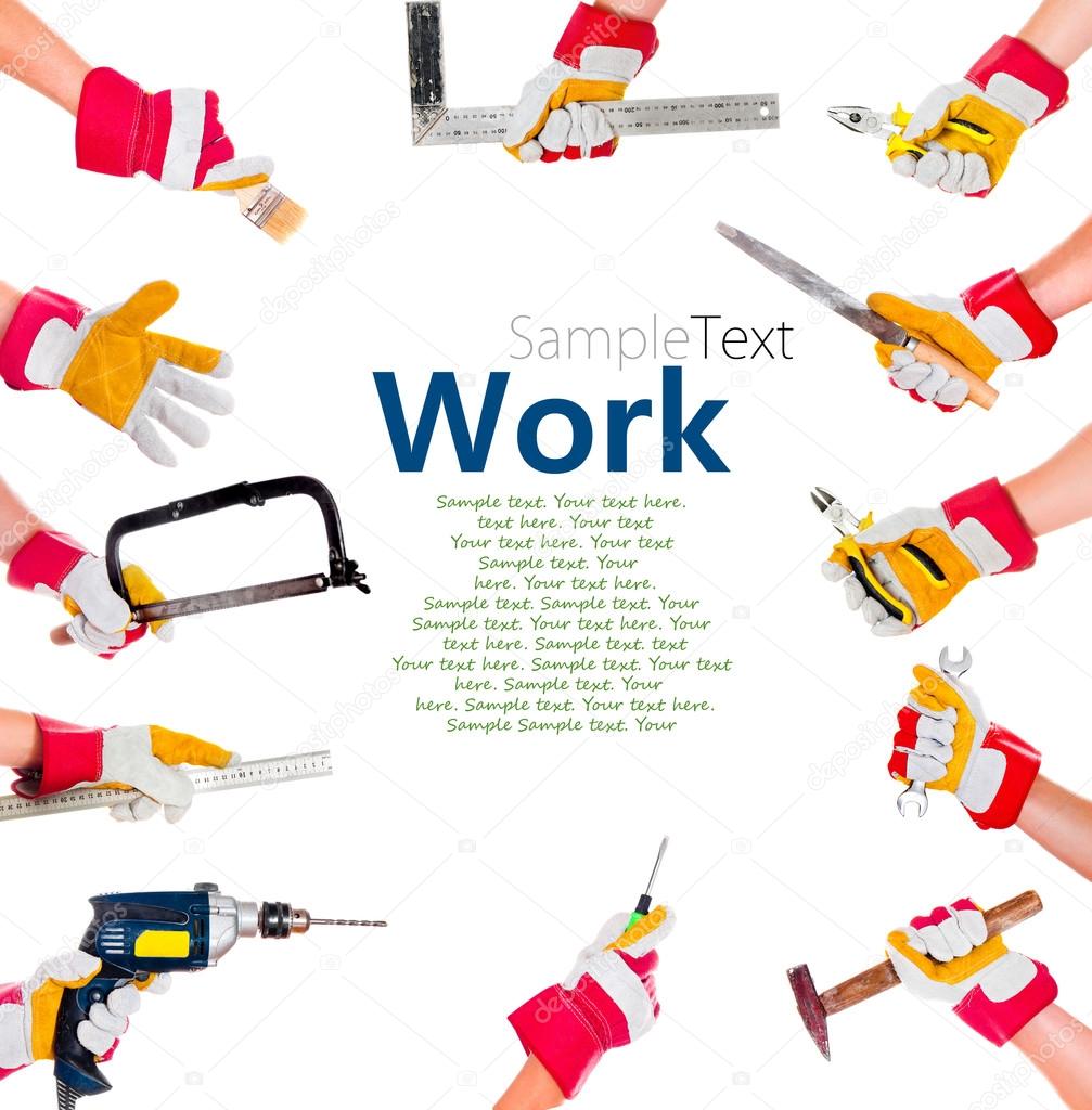 Hands with tools Stock Photo by ©GekaSkr 40016911