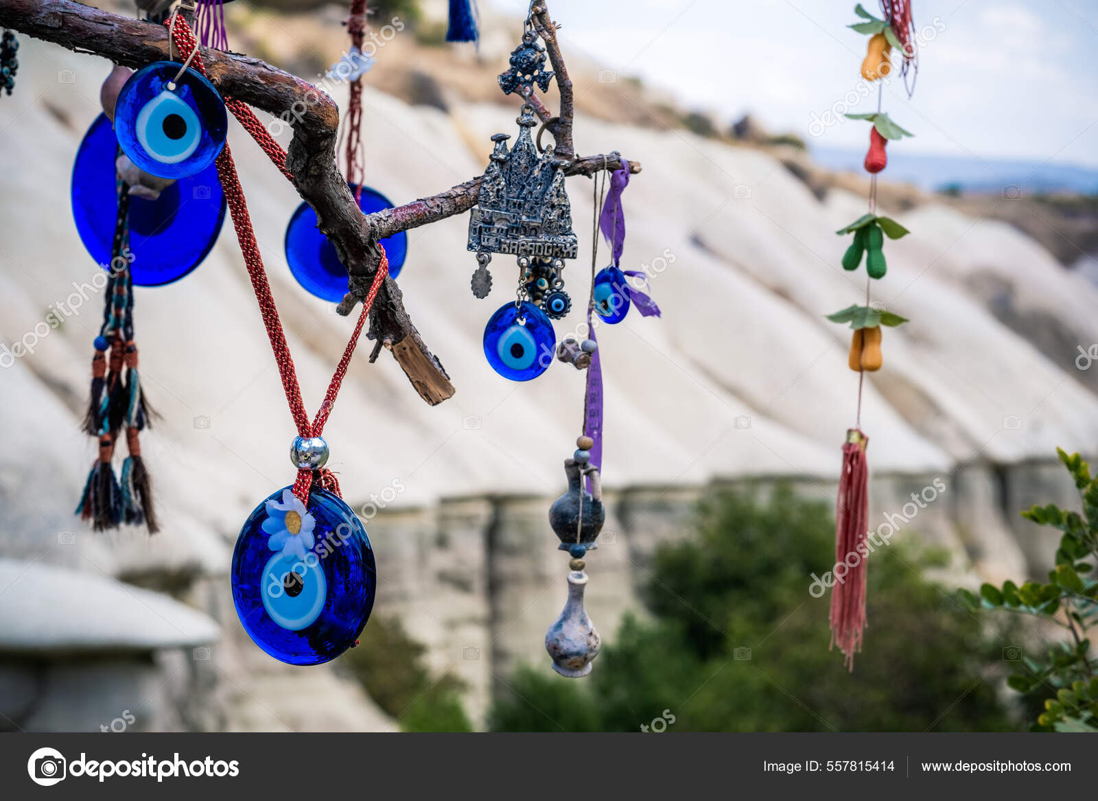Amulets from evil eye hanging on tree Stock Photo by ©GekaSkr 557815414