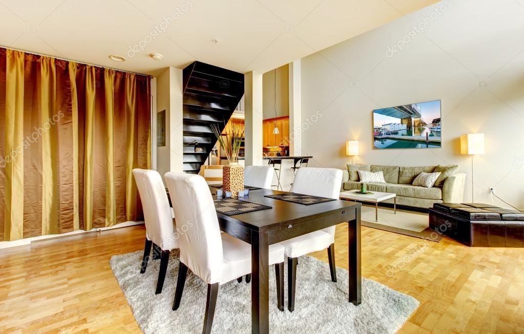 DIning room interior in modern city apartment. Stock Photo by ...