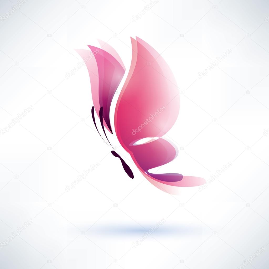 Pink butterfly vector symbol — Stock Vector © baldyrgan #26626013