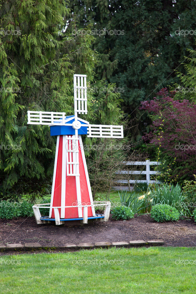 Wood Windmill Yard Decoration | Shelly Lighting