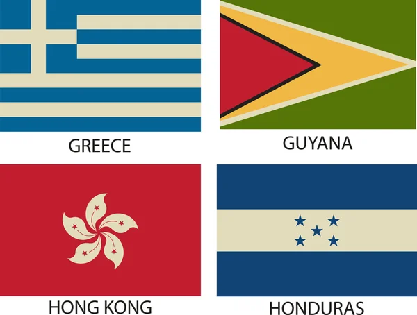 Vector of National Flags Symbol Illustrator, EPS 10. Vintage Style ...