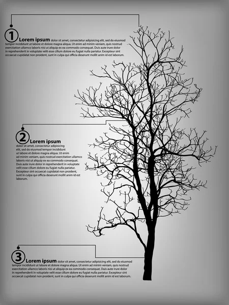 Infographic Diagram of Dead Tree without Leaves Vector Illustration ...