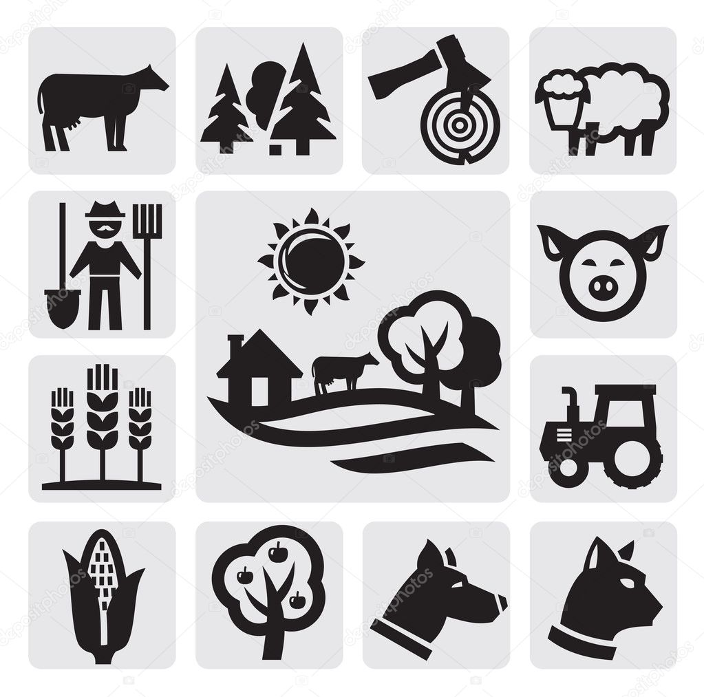 Farm icon — Stock Vector © bioraven #12672835