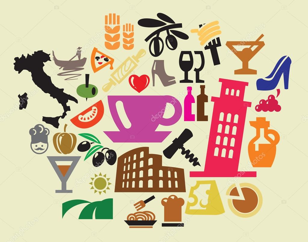Italy icons Stock Vector Image by ©bioraven #13598509