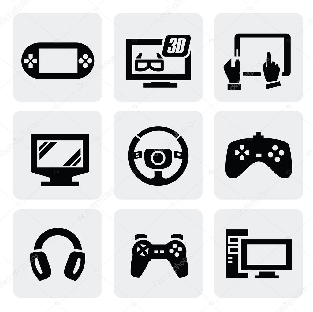 Video game icons set — Stock Vector © bioraven #16908897 Video game icons set — Stock Vector © bioraven #16908897