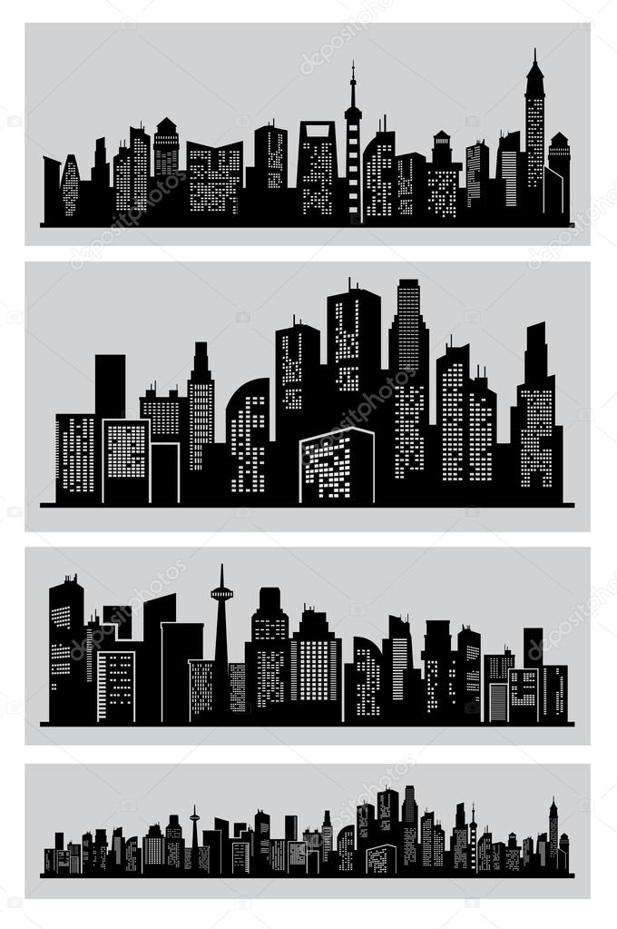 Black city — Stock Vector © bioraven #18553321