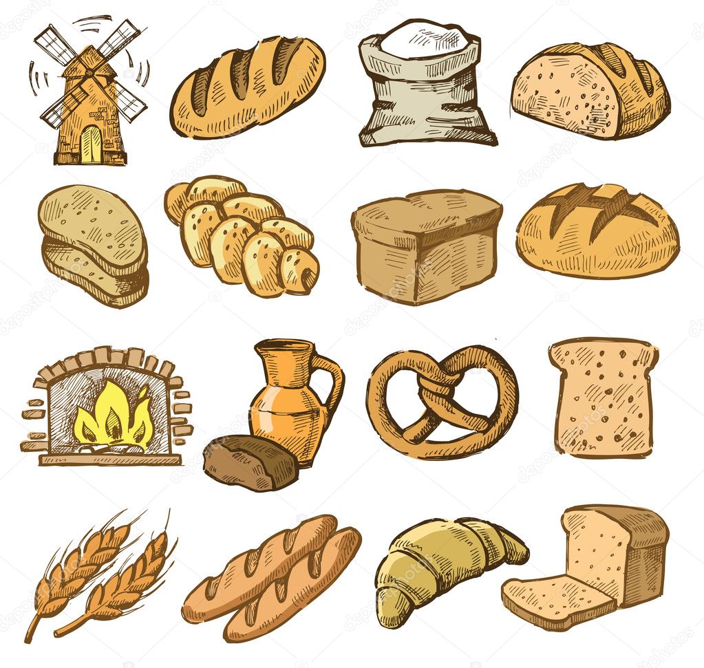 Hand drawn bread — Stock Vector © bioraven #29770141