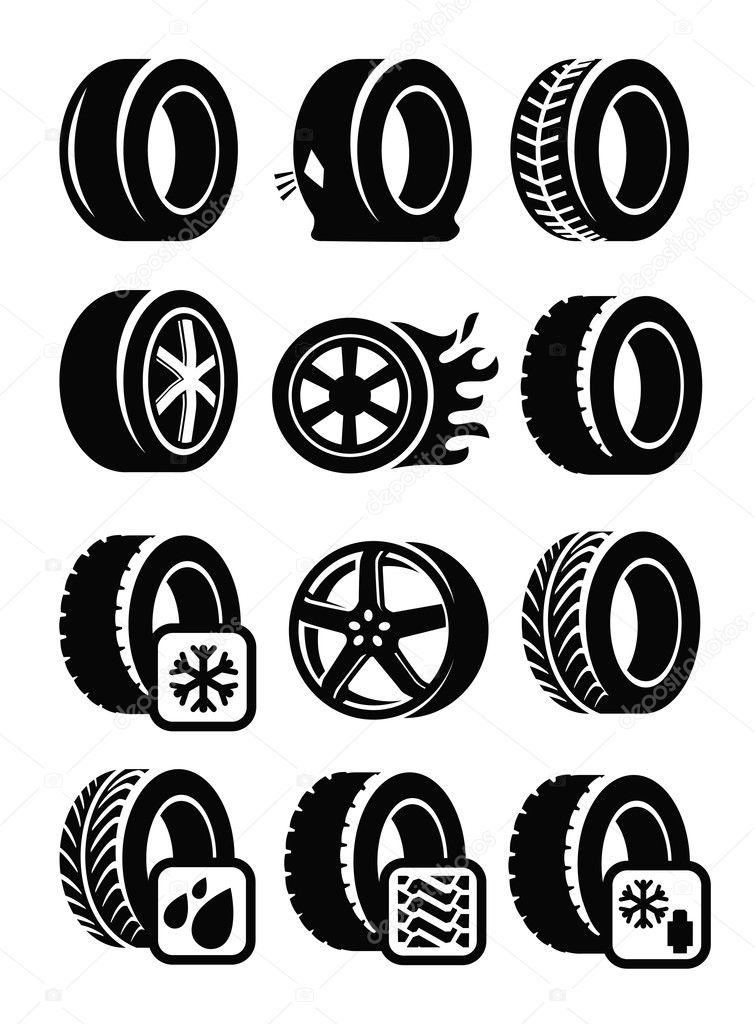 Tyre icons — Stock Vector © bioraven #31170117
