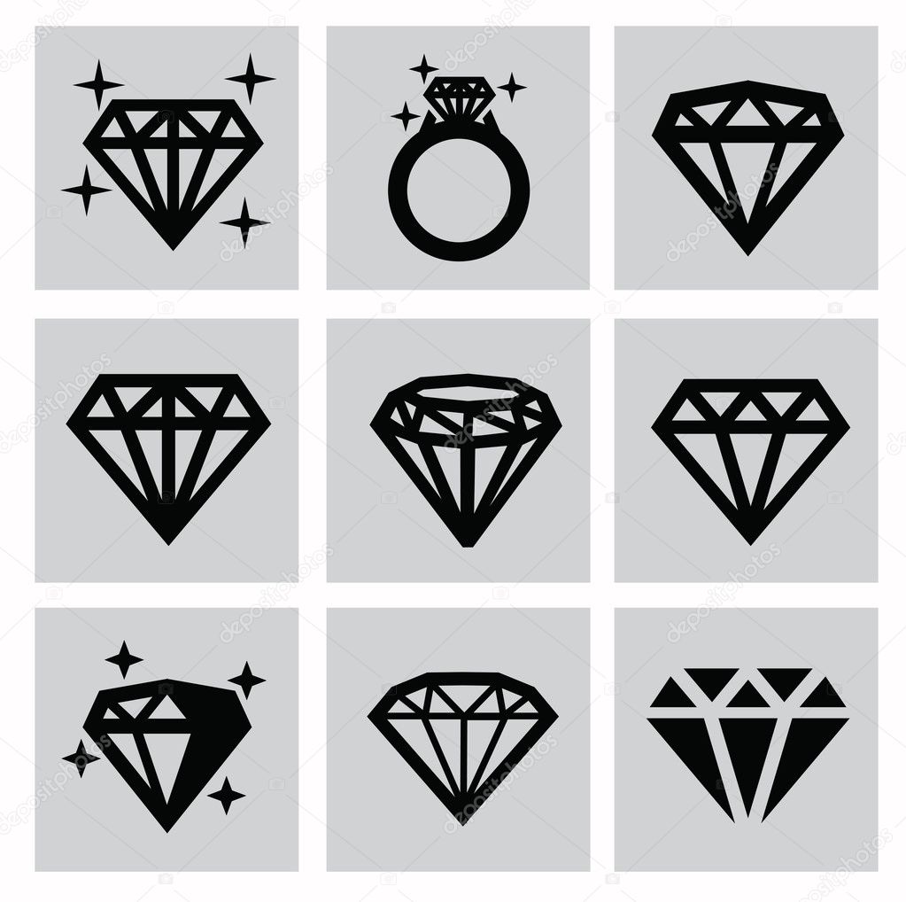 Diamond icons — Stock Vector © bioraven #32482183