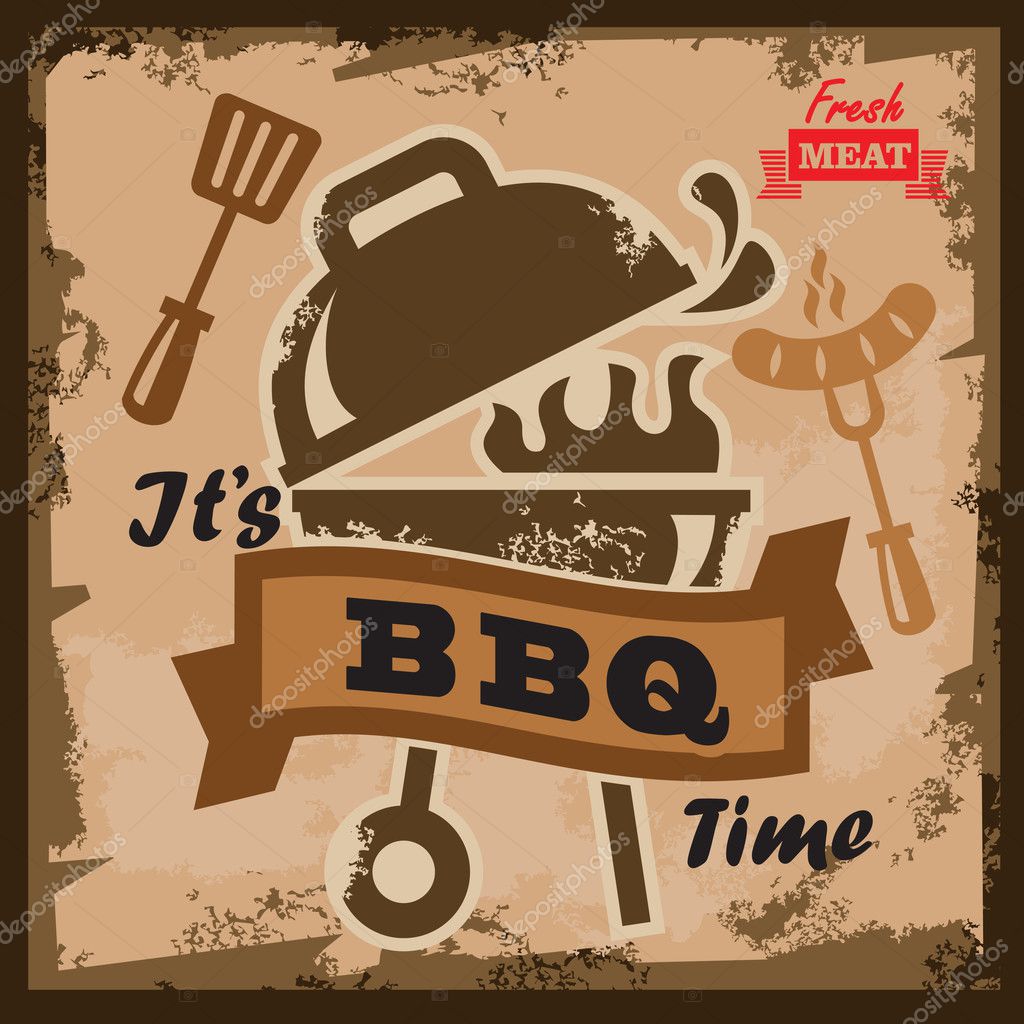 Vintage barbecue sign — Stock Vector © bioraven #32904497