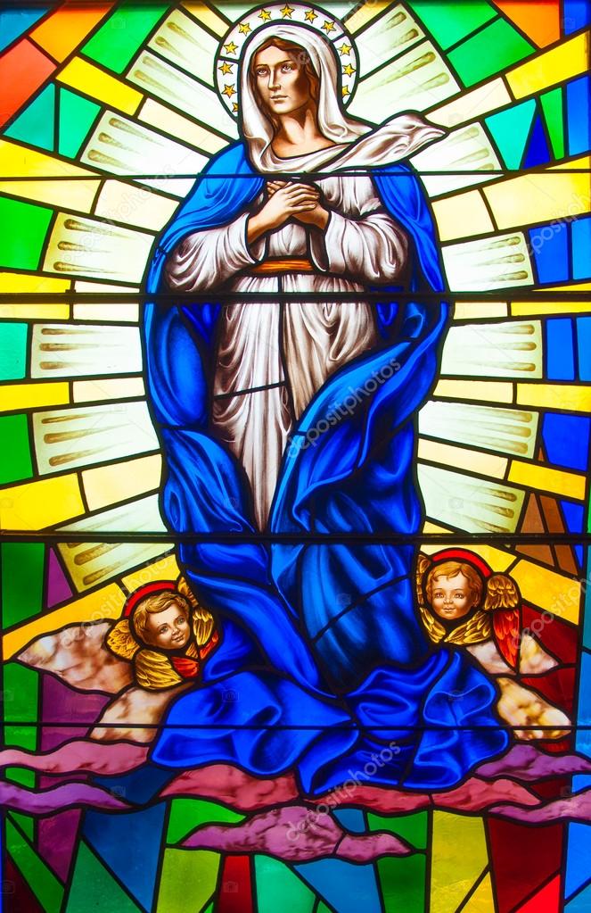 Stained Glass in a Catholic Church — Stock Photo © yelo34 #24393157