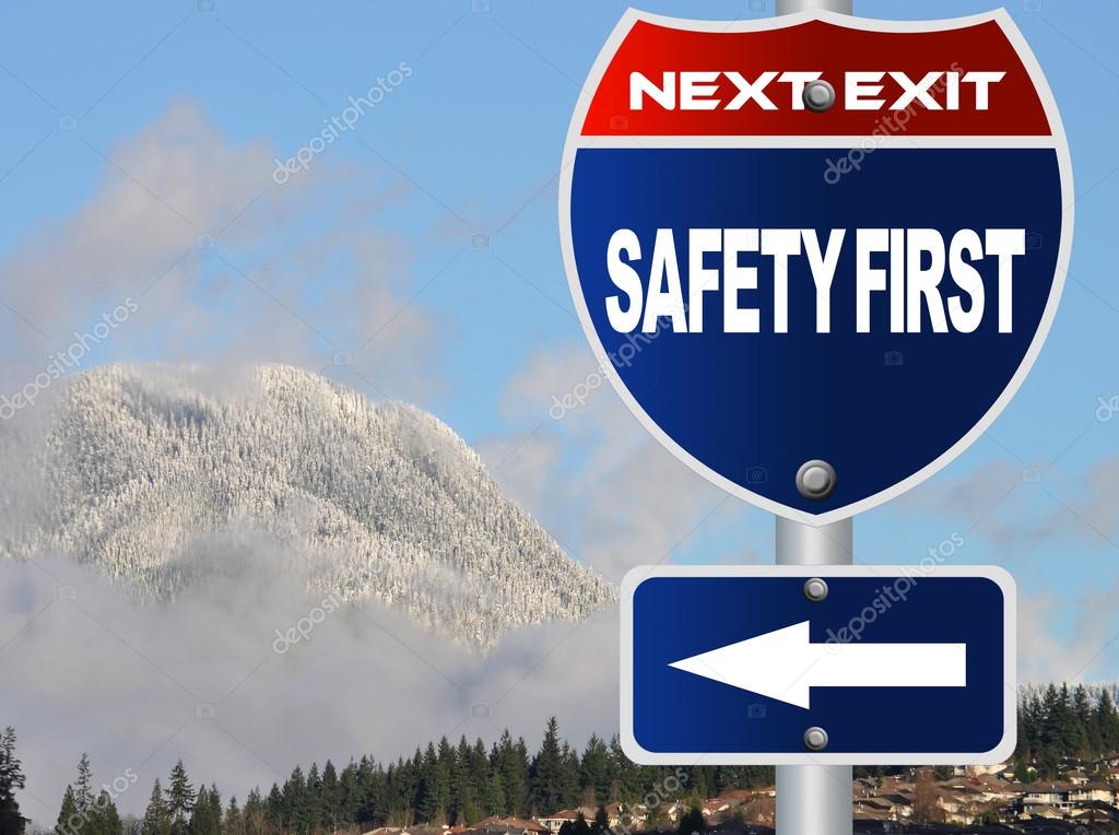 Safety first road sign Stock Photo by ©payphoto 18286713