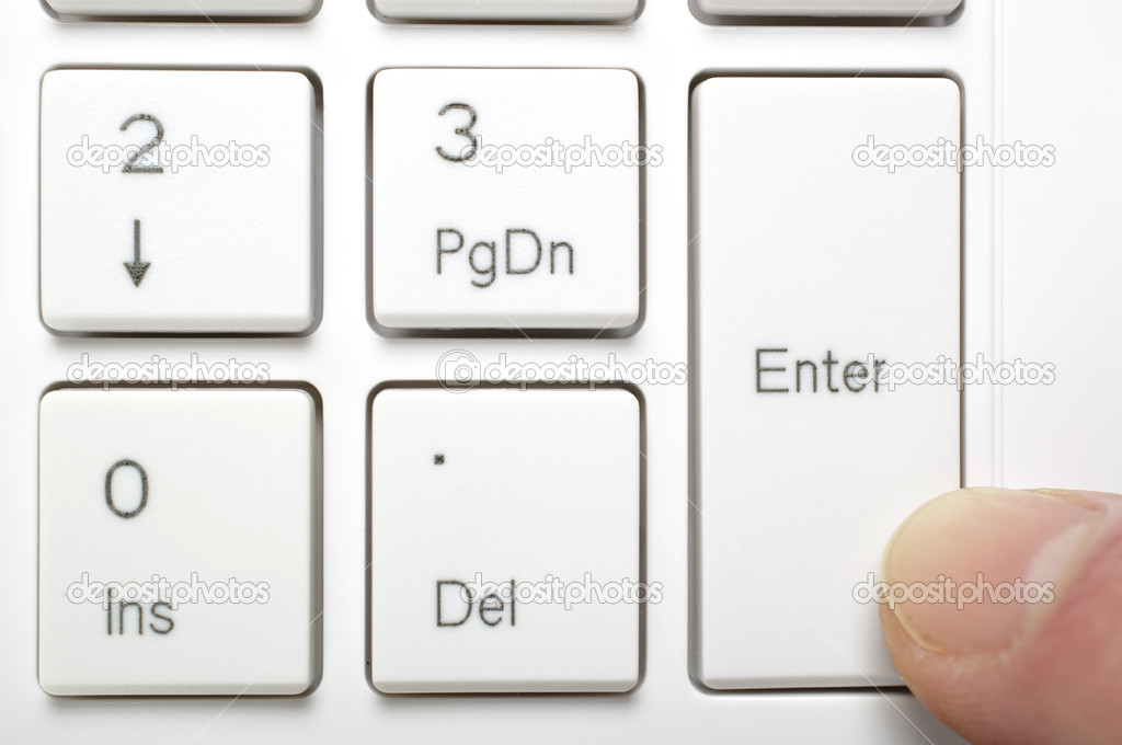 Pressing enter key on keyboard — Stock Photo © payphoto #29139147