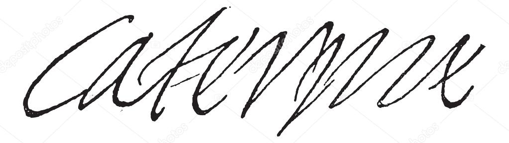 Signature of Catherine de Medici, Queen of France, wife of Henry Stock ...
