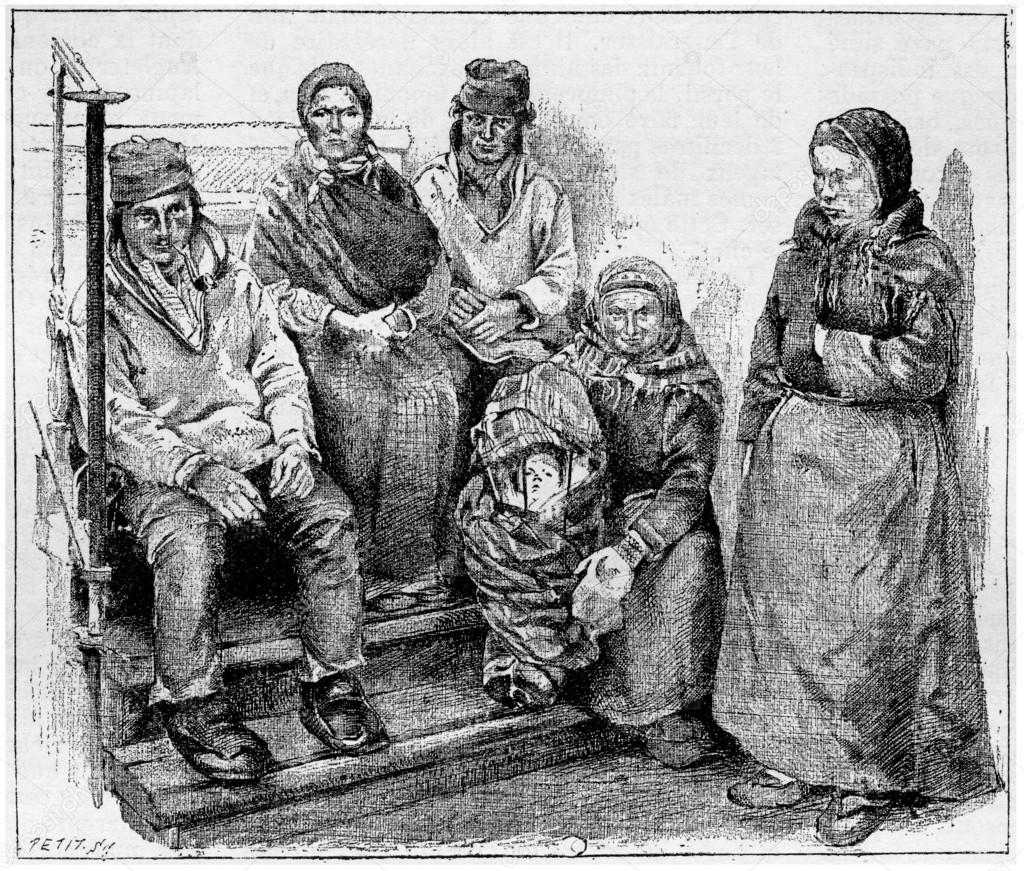 Laplanders or Sami , vintage engraving — Stock Photo © Morphart #13658209