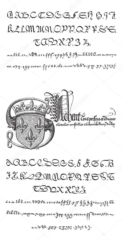 Manuscript, vintage engraving Stock Vector by ©Morphart 13682323