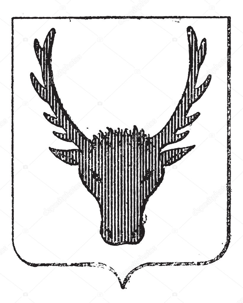 Moose Coat of Arms, vintage engraving Stock Vector by ©Morphart 13682541