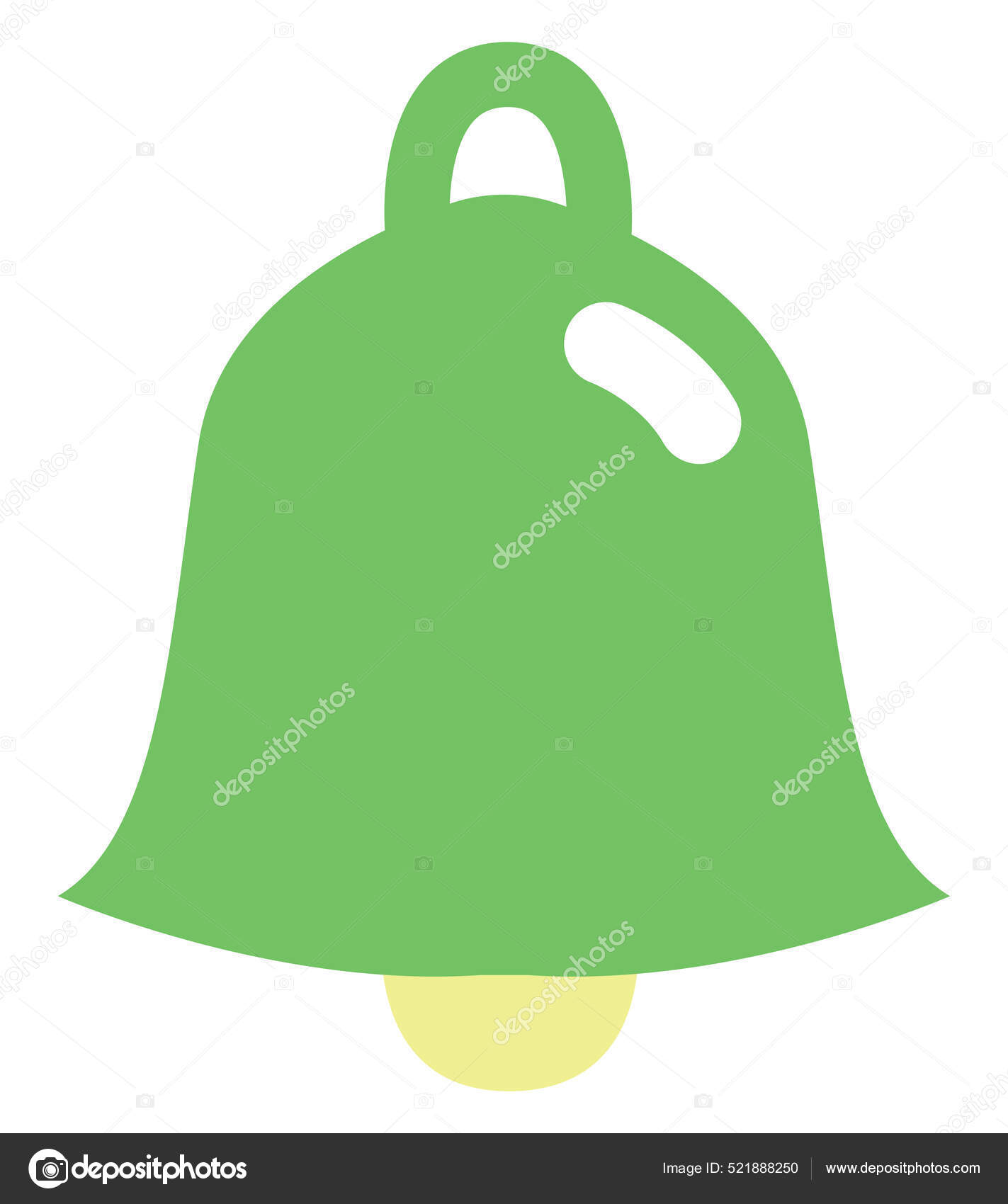 Green Notification Bell Illustration Vector White Background Stock ...