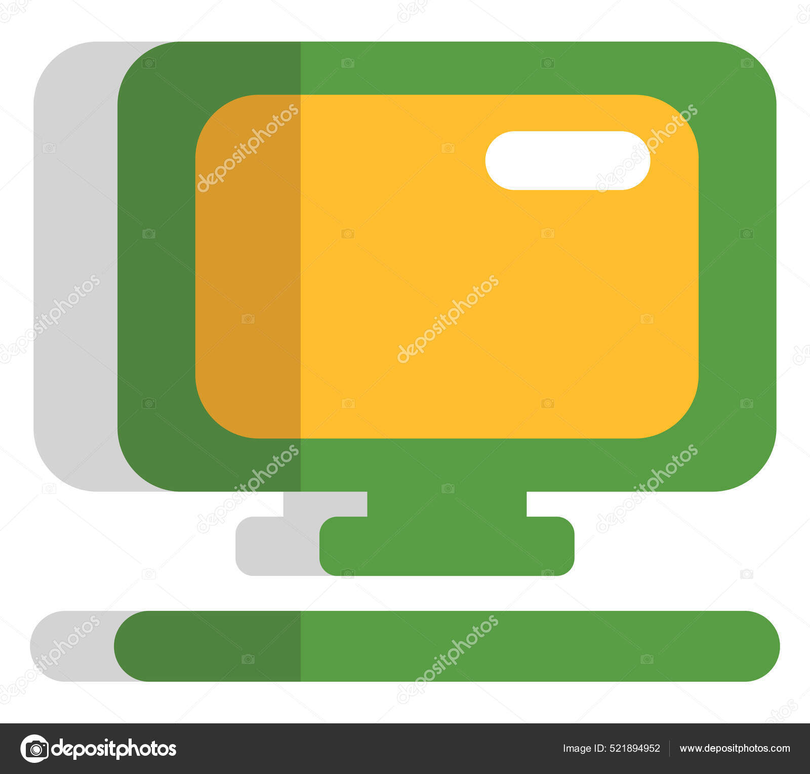 Green Computer Illustration Vector White Background Stock Vector by ...