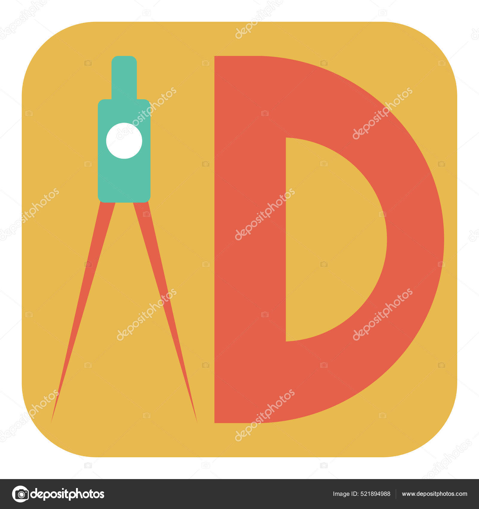 Compass Angle Ruler Illustration Vector White Background Stock Vector ...