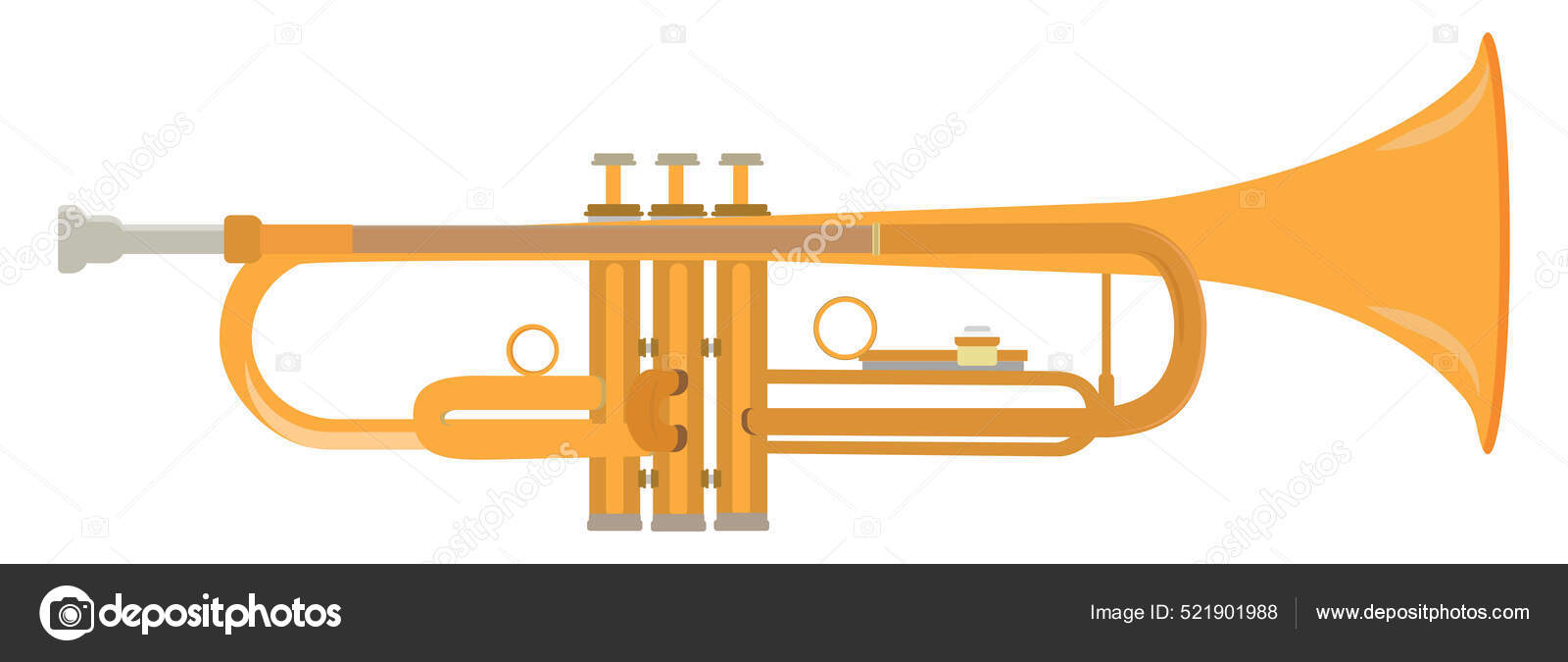 Yellow Trumpet Illustration Vector White Background Stock Vector by ...