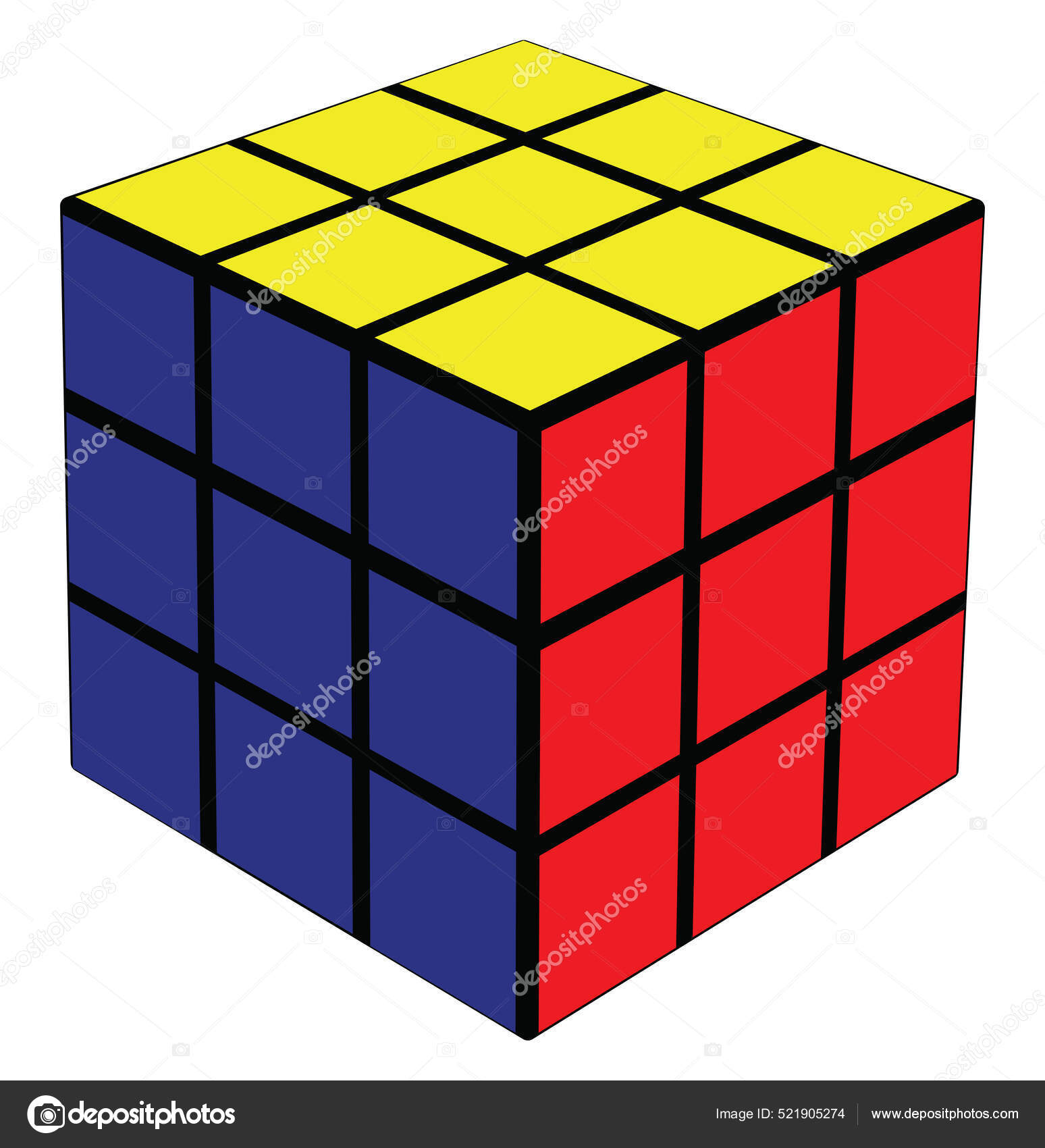 Cubo Rubio Ilustración Vector Sobre Fondo Blanco Vector de stock por ...