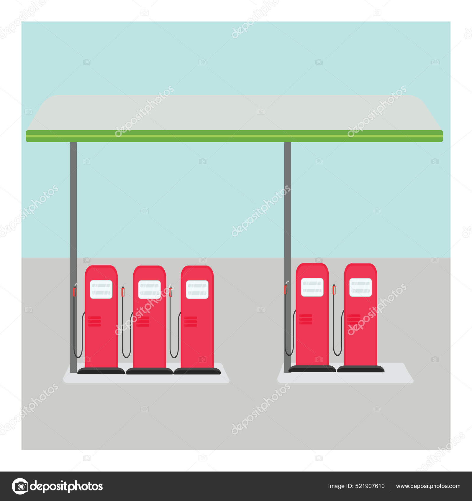 Gas Station Illustration Vector White Background Stock Vector by ...