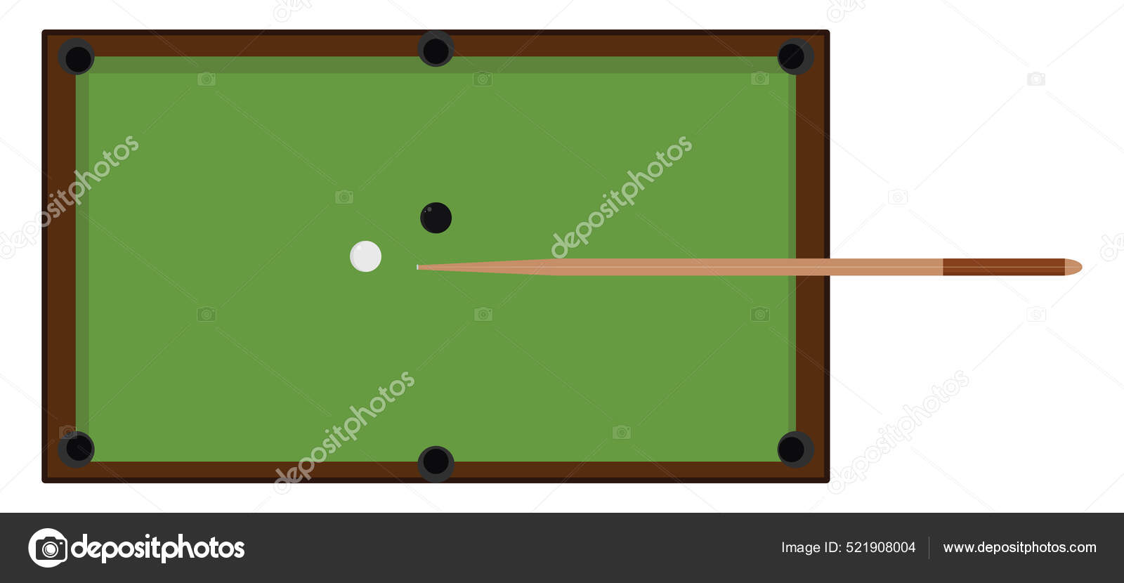 Pool Table Illustration Vector White Background Stock Vector by ...