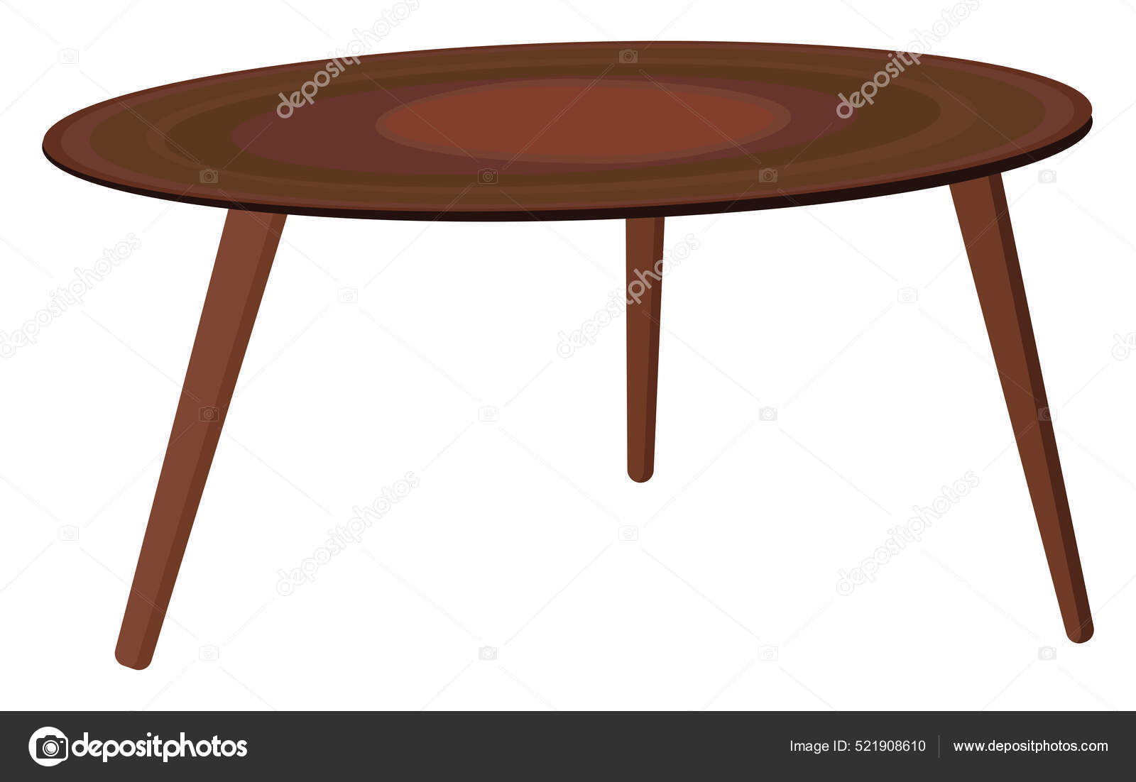 Mesa Madera Ilustración Vector Sobre Fondo Blanco Vector de stock ...